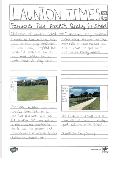 Launton Church of England Primary School - Launton School Newspaper